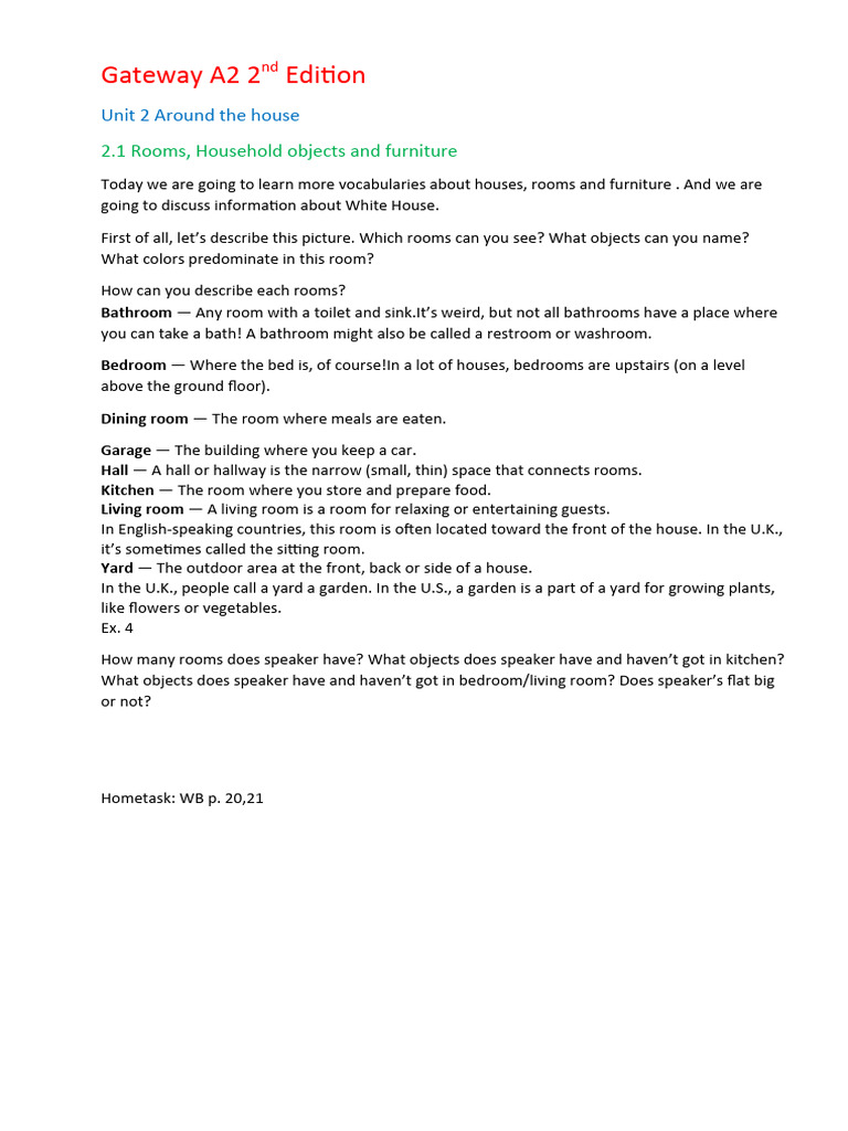 Home Vocabulary for Learners | PDF