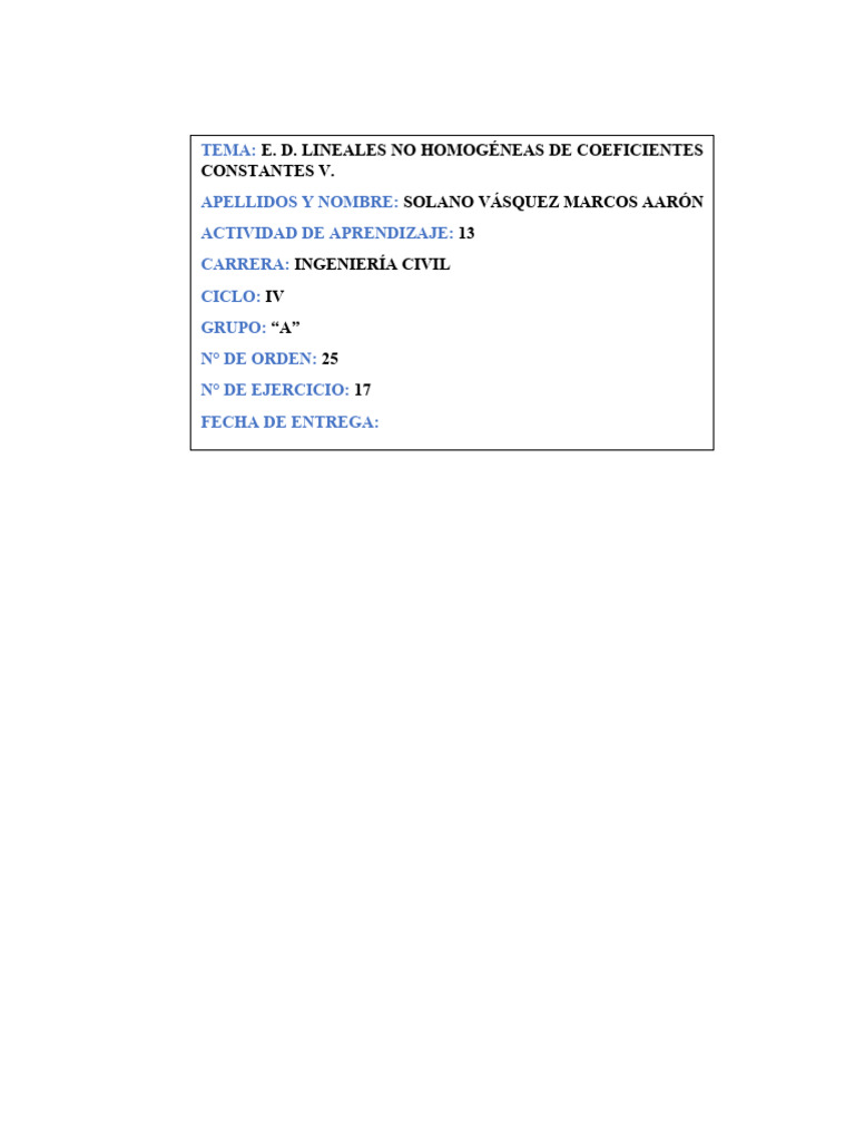 25 - Solano - Ejercicio 17 No Homogeneas Iiii | PDF