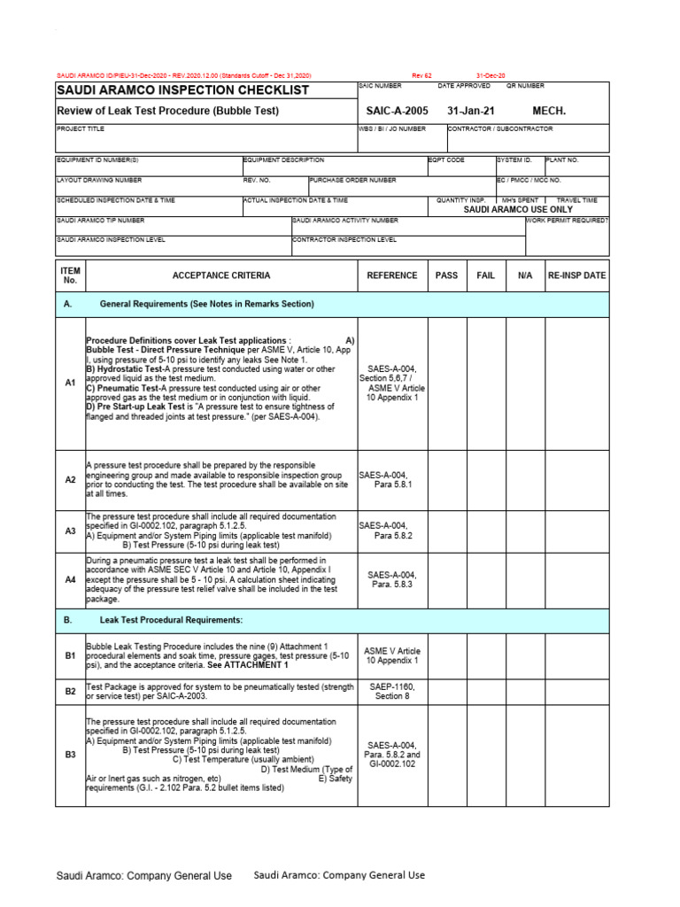 Saic-A-2005 Rev 62 | PDF