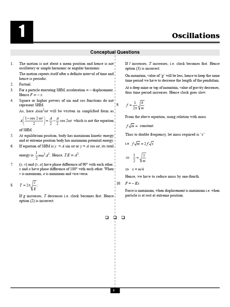 QBSol Oscillations | PDF | Physical Quantities | Mechanics
