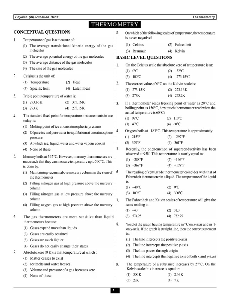 QB N Sol Thermometry | PDF | Fahrenheit | Physical Quantities