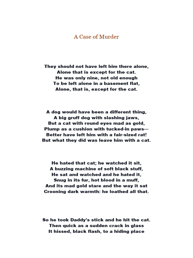 A Case of Murder | PDF
