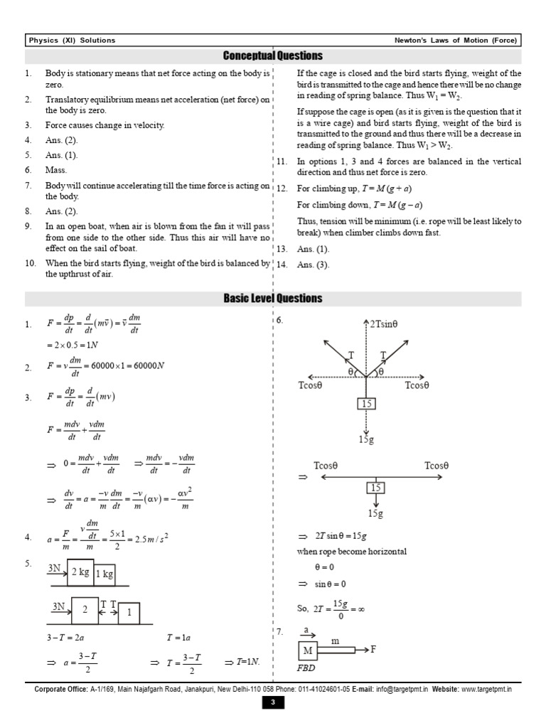QB Sol NLM Force | PDF | Force | Tension (Physics)