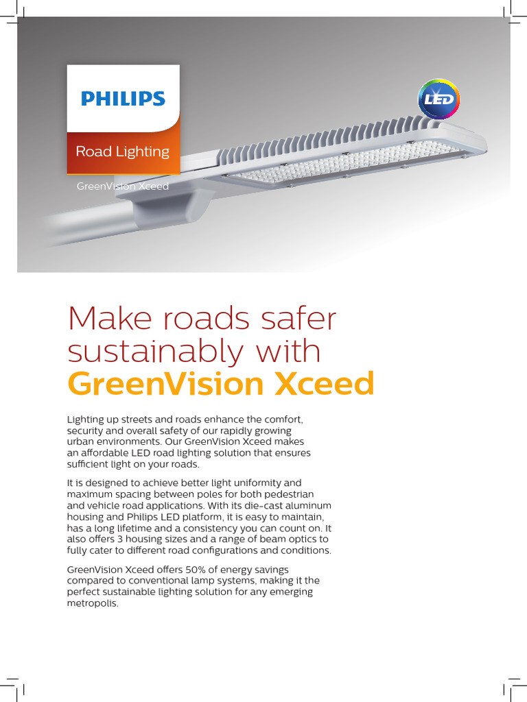 GreenVision Xceed Datasheet | PDF | Lighting | Road