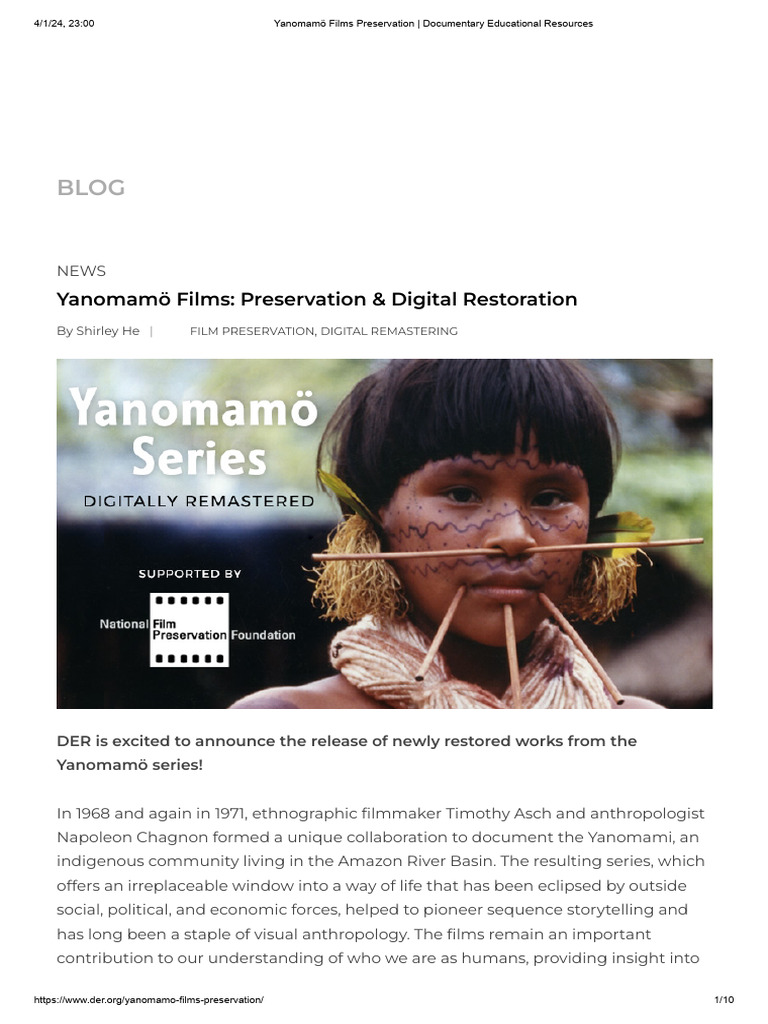 Yanomamö Films Restored | PDF | Anthropology