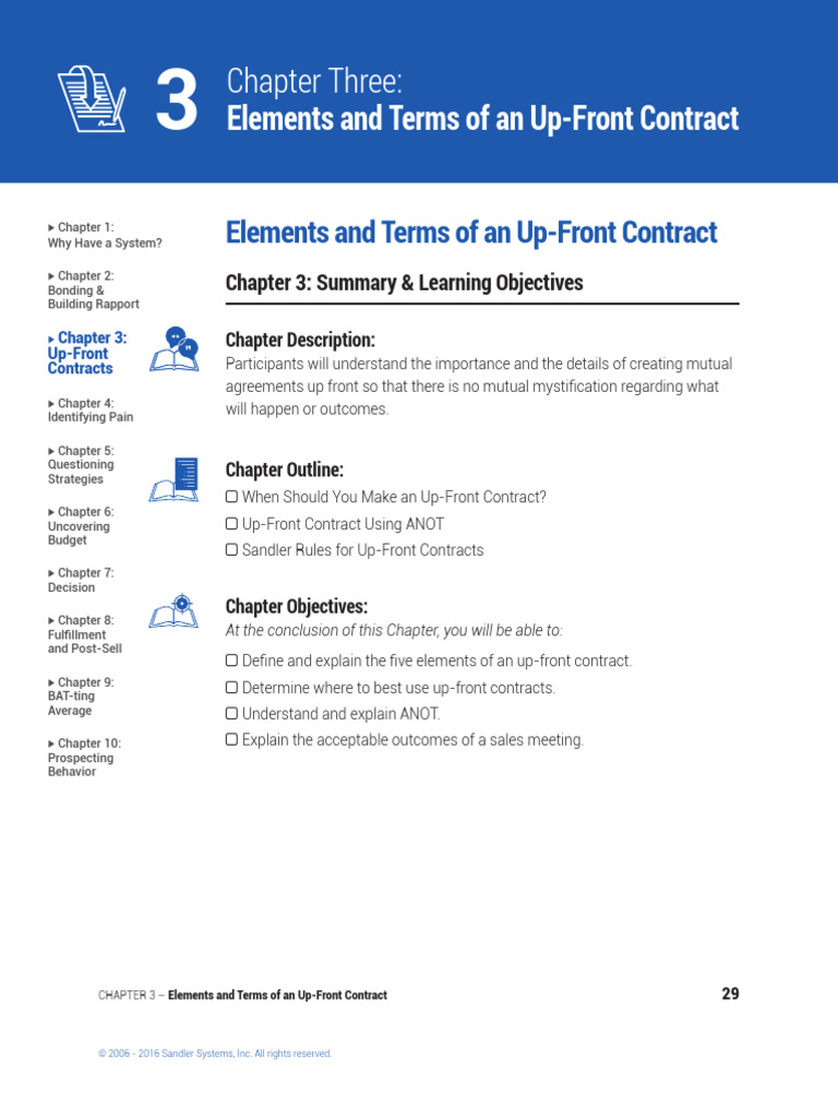 3 Making Up-Front Contracts - Sandler Foundations | PDF | Sales ...