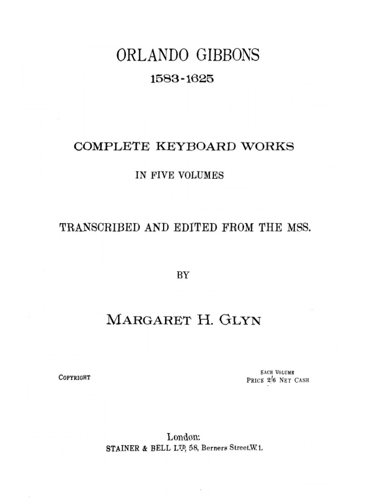 Gibbons Complete Keyboard Works Vol5 | PDF