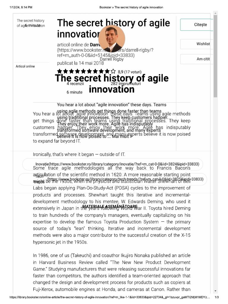 The Secret History of Agile Innovation | PDF