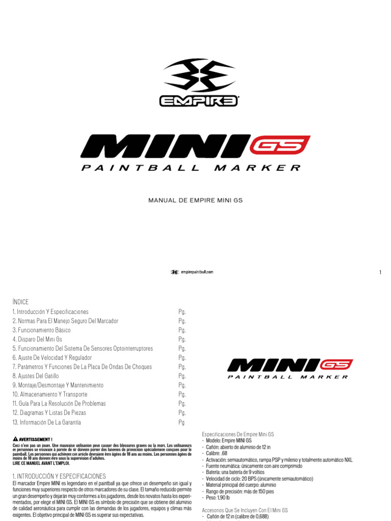 45 Empire Empire Mini GS Manual ESP | PDF | Diodo emisor de luz | Tornillo