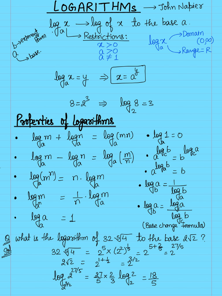 Logarithm Jee | PDF