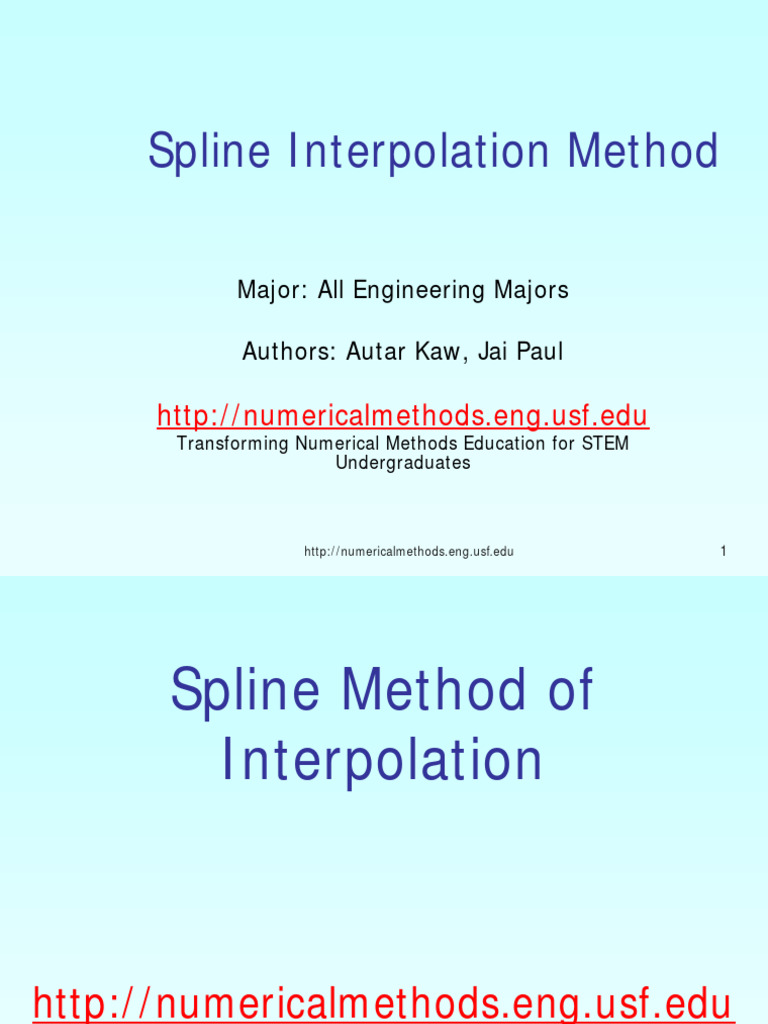 Spline Method of Interpolation - Matlab | PDF | Interpolation | Mathematics Of Computing