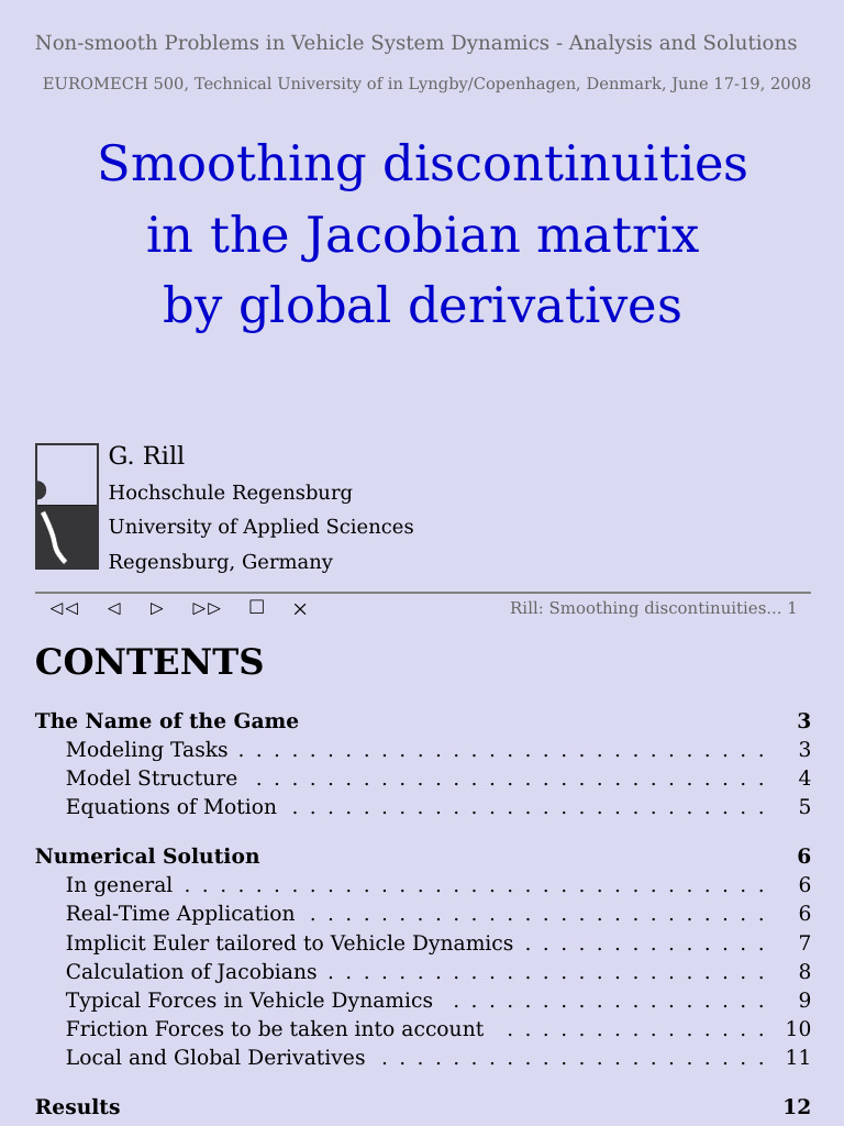 Smoothing Discontinuities in The Jacobian Matrix by Global Derivatives ...