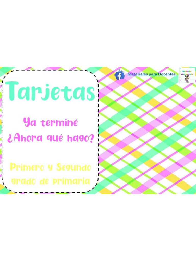 Tarjetas Termine Ahora Que Hago | PDF