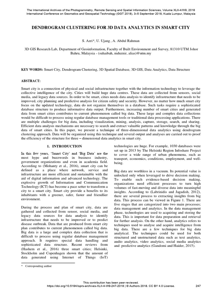 Dendrogram Clustering For 3D Data Analytics in Smart City | PDF ...