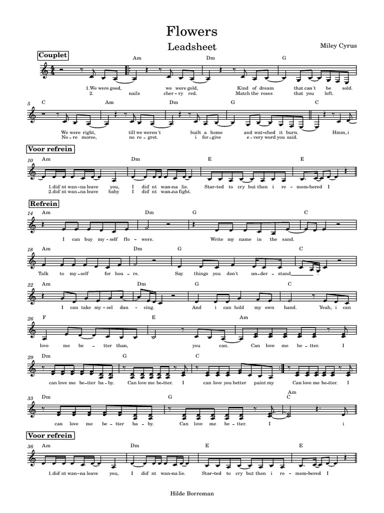 Flowers - Leadsheet | PDF