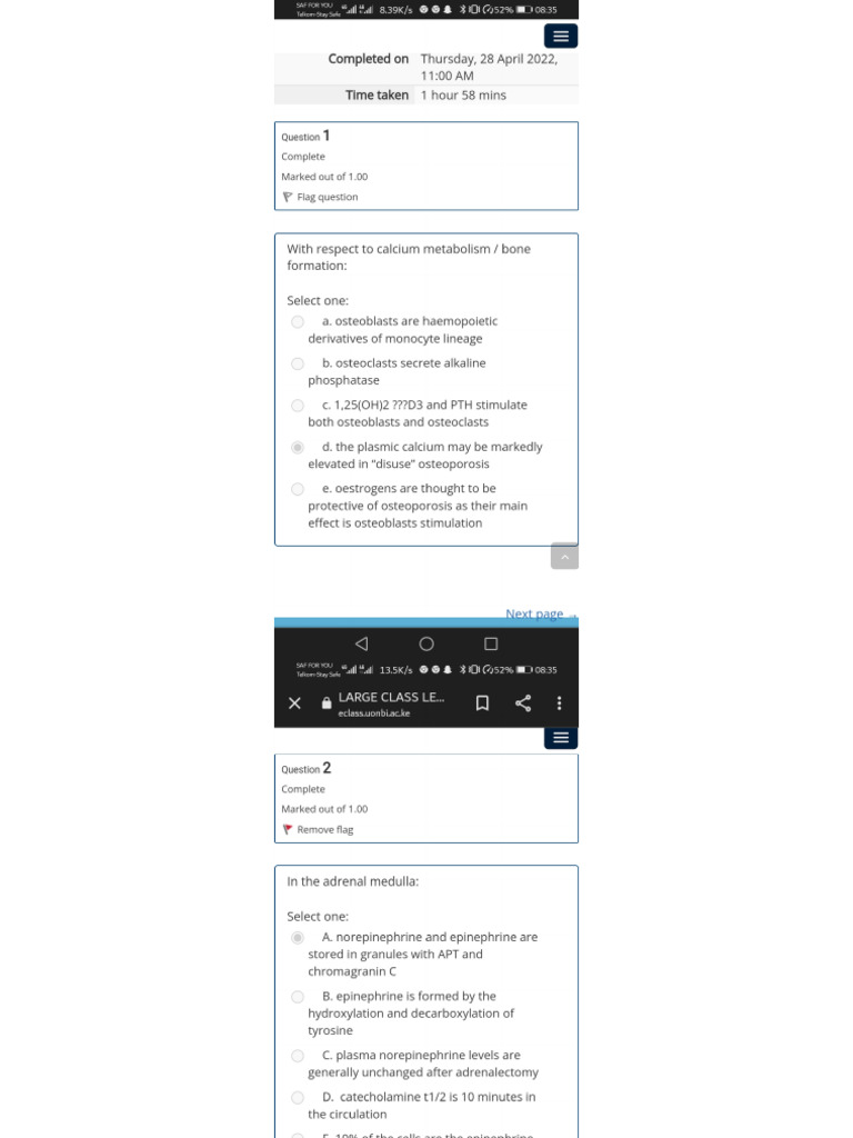 Physio Mid Sem 2 Yr 2 2022 | PDF