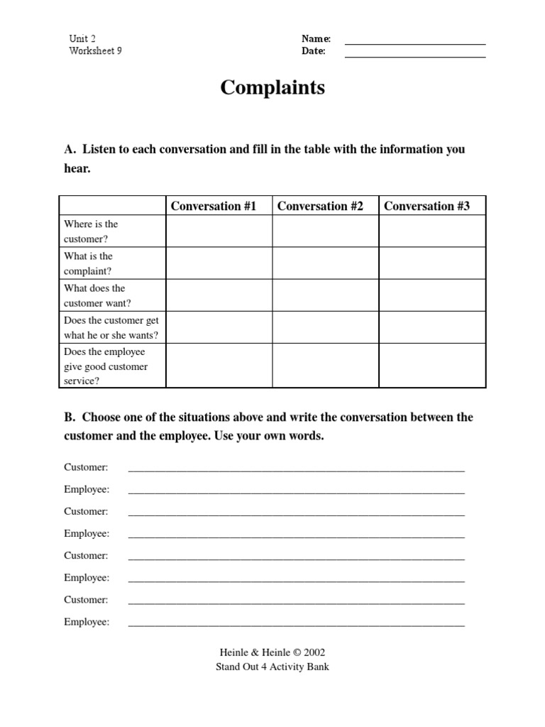 Unit 2, Worksheets | PDF