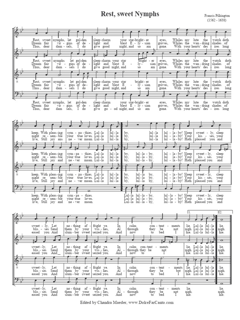Pilkington-Rest Sweet Nymphs | PDF