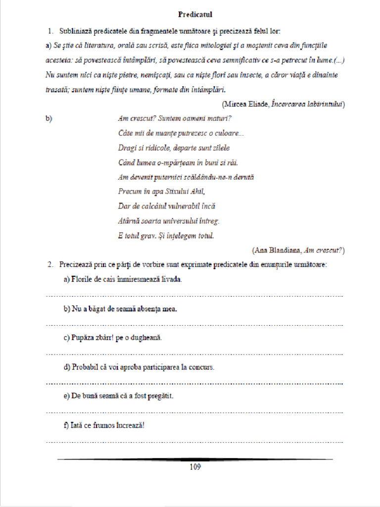 Predicatul exercitii | PDF