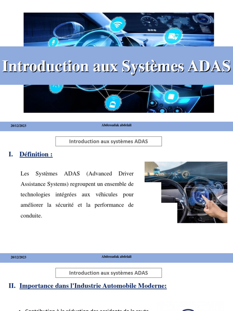 Introduction aux Systèmes ADAS | PDF | Transport | Ingénierie des ...