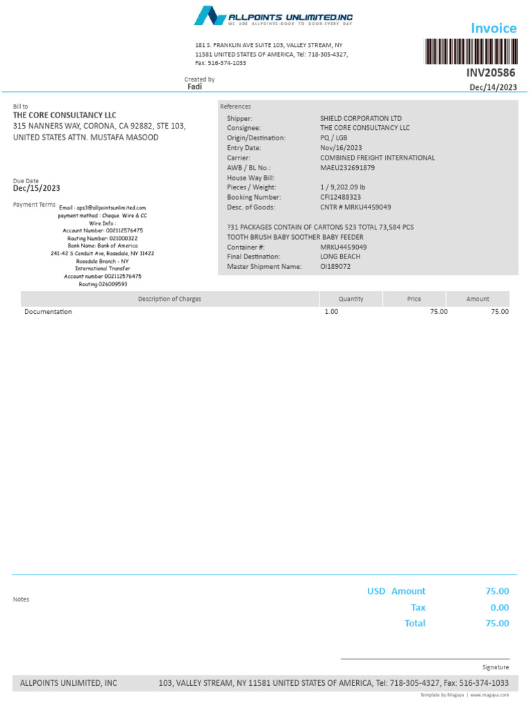 Invoice & Payment Instructions | PDF