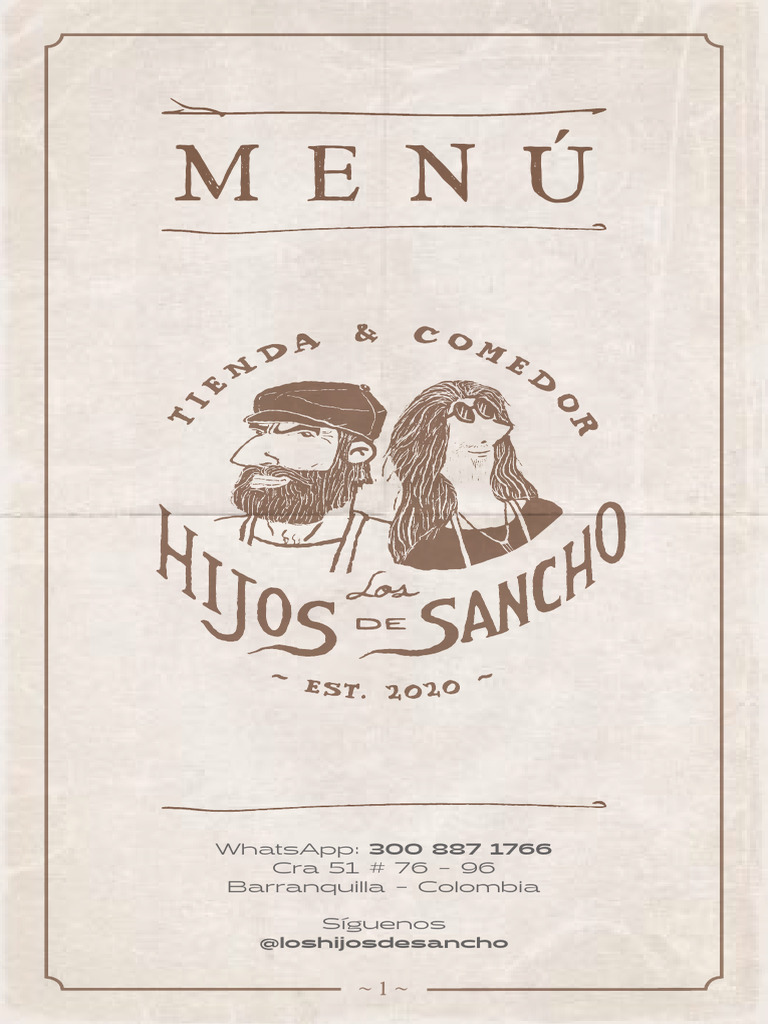 Menu - Los Hijos de Sancho ENERO2023 FINAL | PDF | Decapado | Maíz