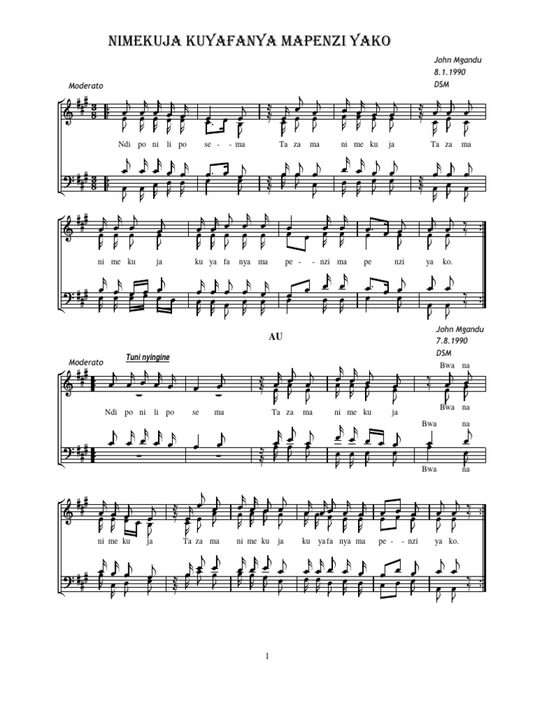 Nimekuja Kuyafanya Mapenzi yako-J.Mgandu | PDF