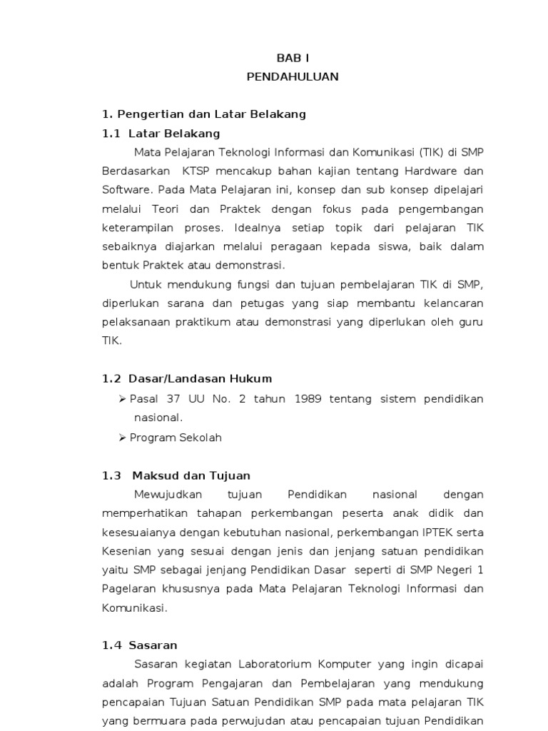 Program Kerja Lab Kom | PDF