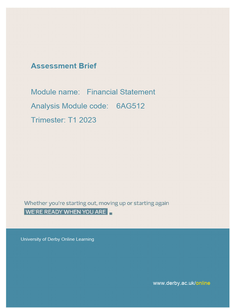 6AG512 Financial Statement Analysis Assignment Brief 2023 | PDF ... 6AG512 Financial Statement Analysis Assignment Brief 2023 | PDF ...