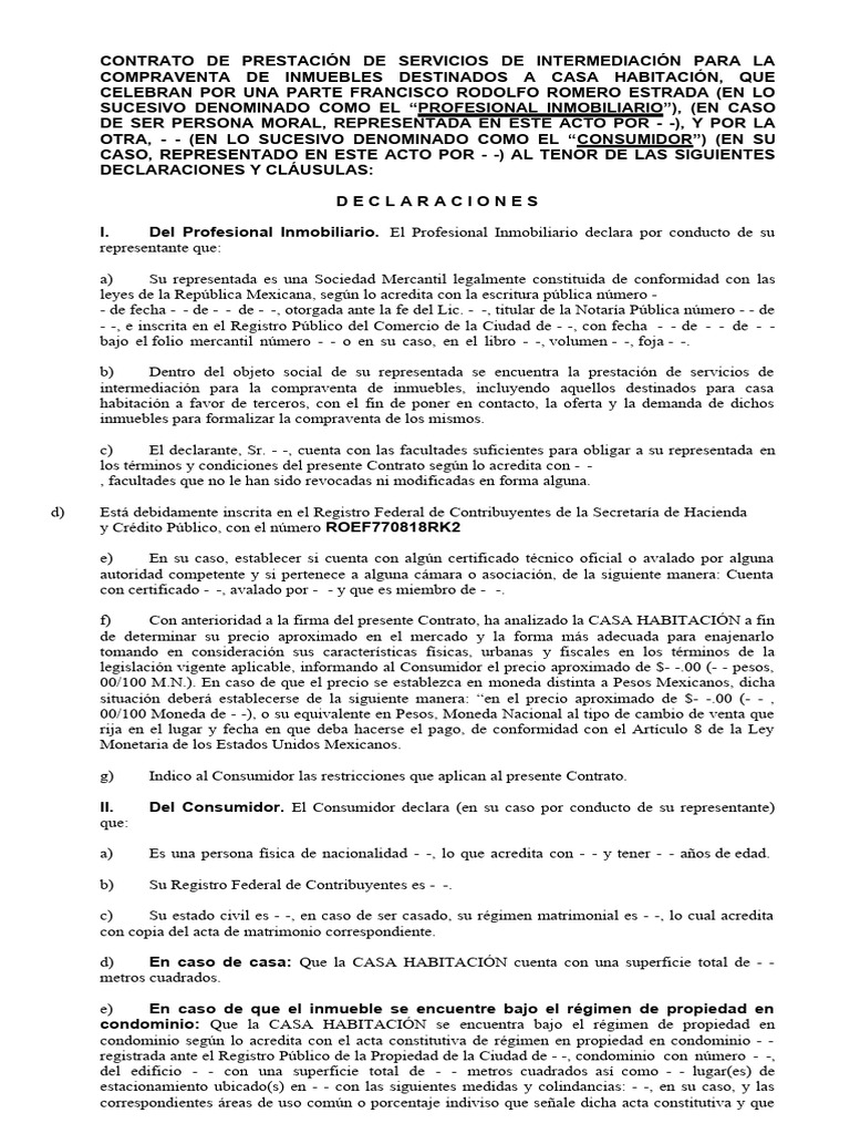 Contrato de Bienes Raices | PDF | Condominio | Precios