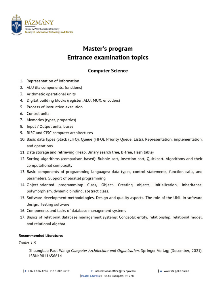 Topic List Computer Science | PDF | Databases | Relational Database