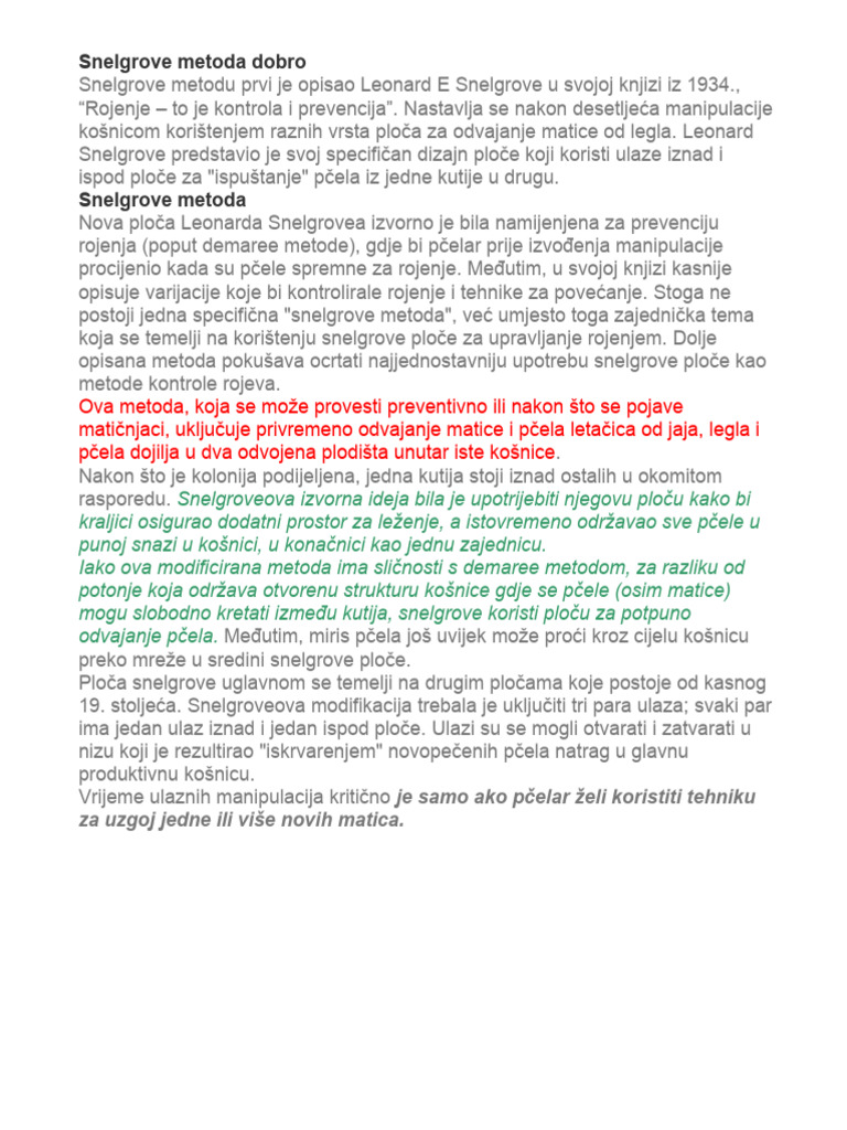 Opis Snelgrove Metode | PDF