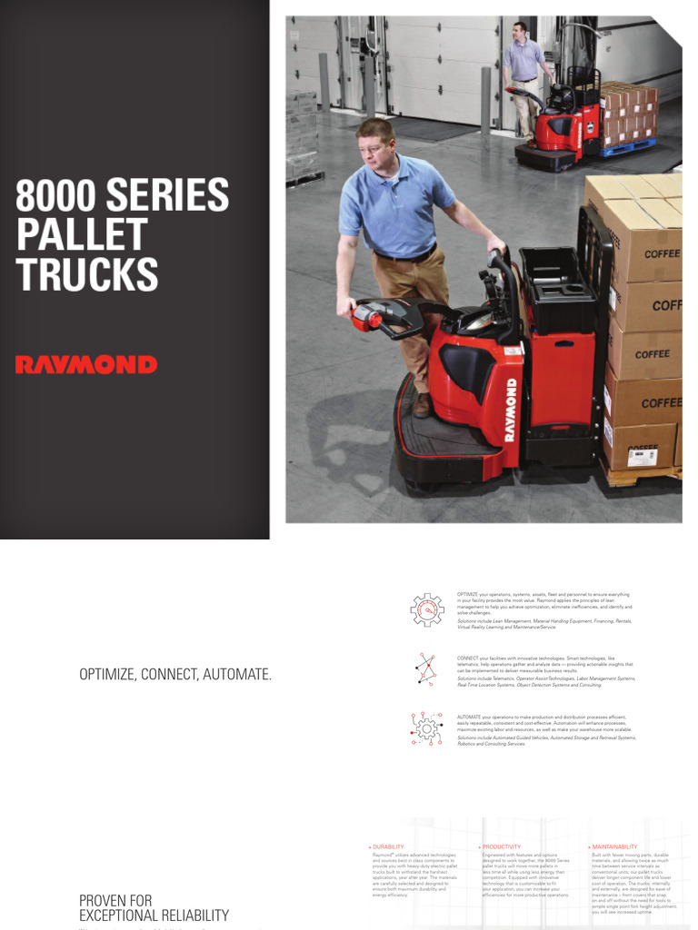 Raymond 8000 Series Pallet Trucks Brochure | PDF | Automation | Pallet