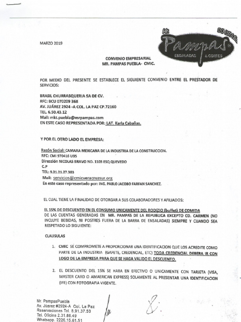 Convenio Las Pampas | PDF