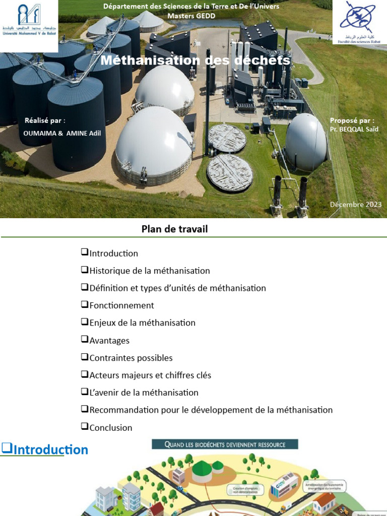 Présentation - Méthanisation Des Déchets - Finale | PDF | Méthanisation ...