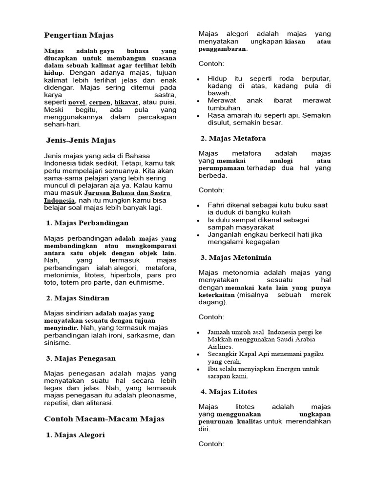 Pengertian Majas | PDF