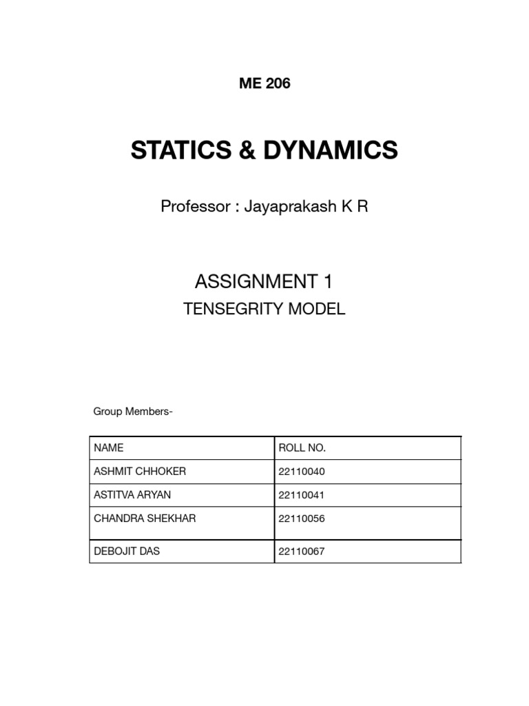 Experiment 1 ME206 Report | PDF | Force | Newton's Laws Of Motion