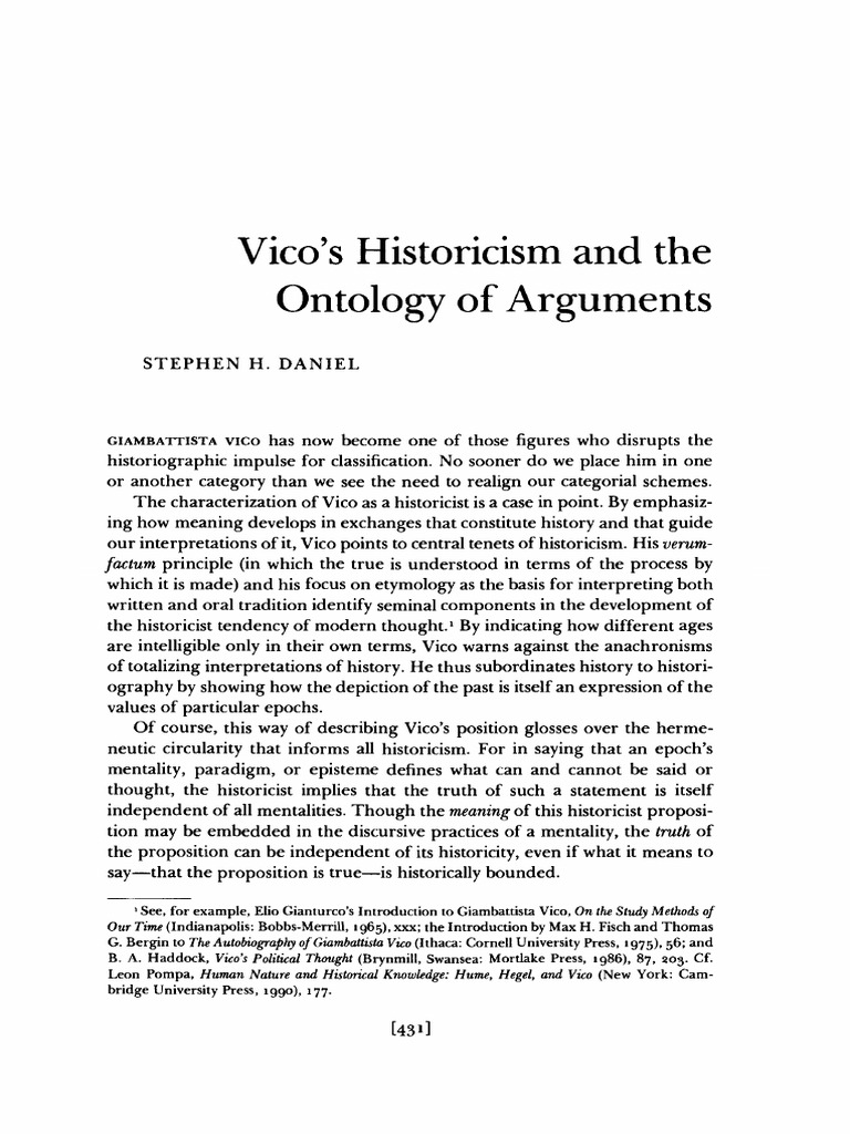Vicos Historicism and The Ontology of Ar | PDF | Georg Wilhelm ...