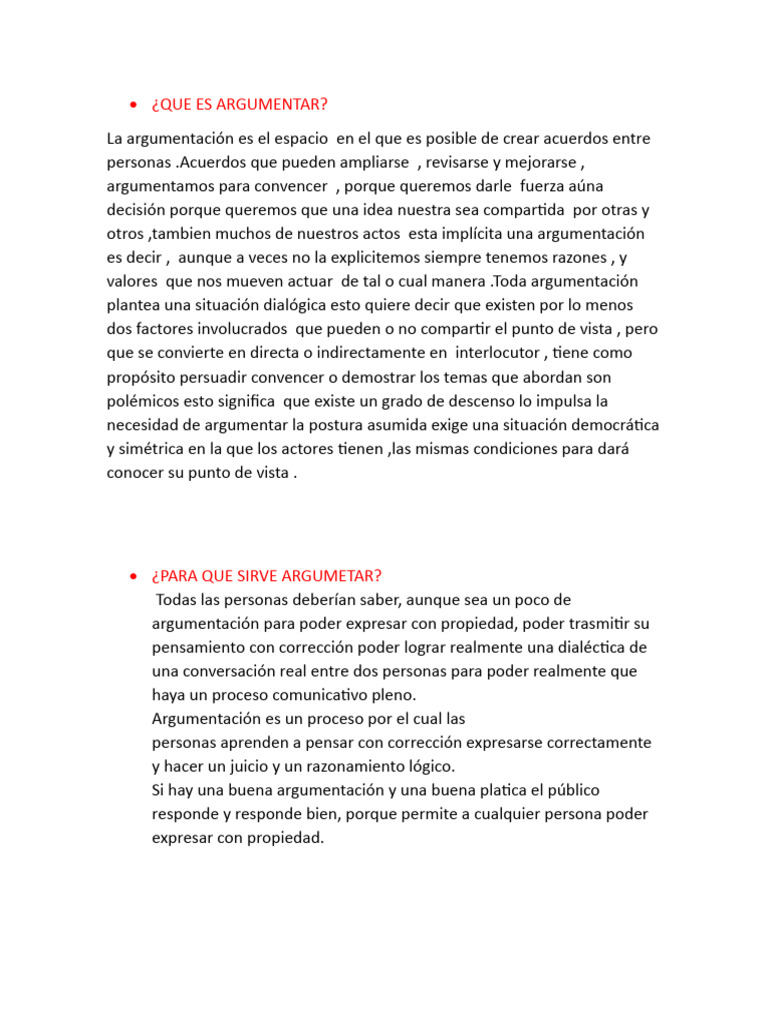 Que Es Argumentar | PDF