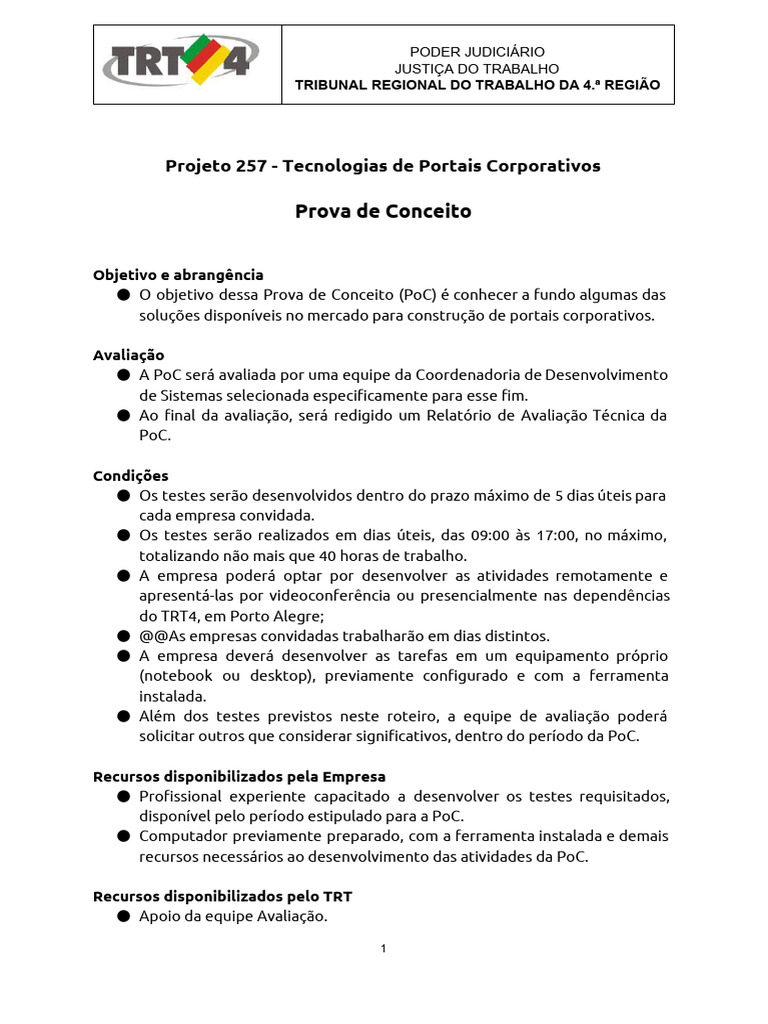 Prova de Conceito - Modelo TRT | PDF | Android (sistema operacional ...