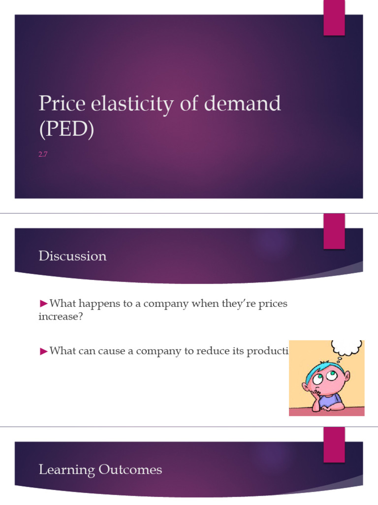 2.7 Price Elasticity of Demand (PED) | PDF | Demand | Price Elasticity ...