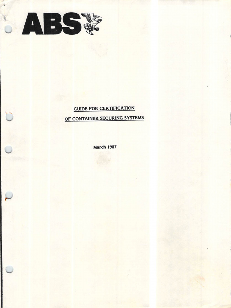 ABS Guide Certification Container Sequring Sys | PDF