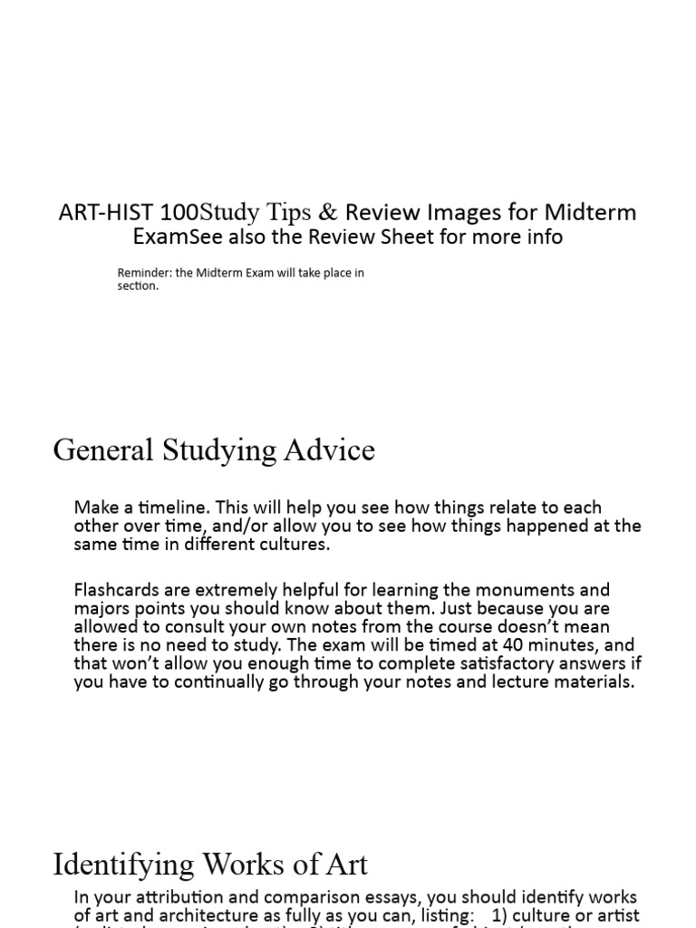 Art History 100 Midterm Study Guide | PDF | Roman Empire