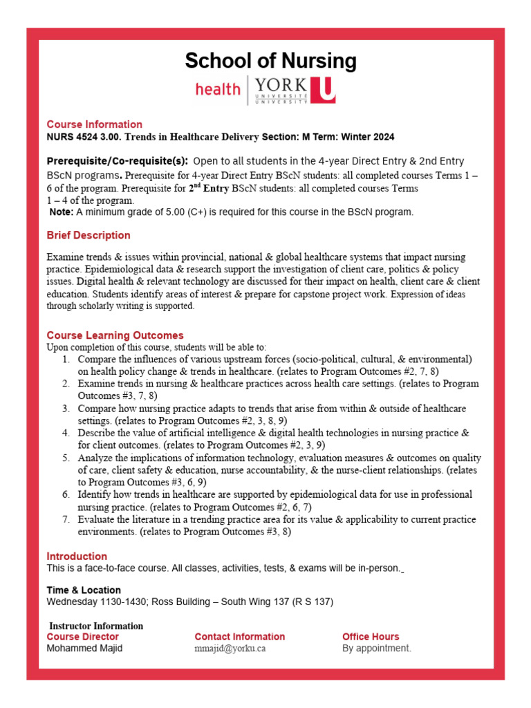 Trends in Healthcare Delivery Course | PDF | Nursing | Health Care
