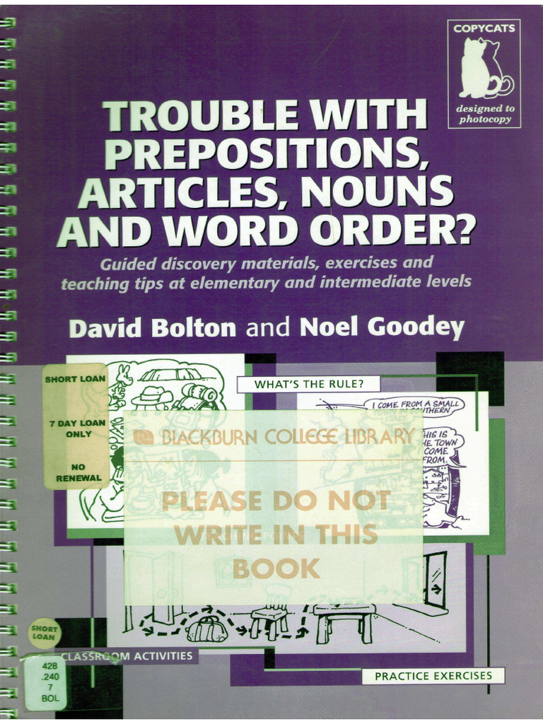 Prepositions Articles and Word Order | PDF