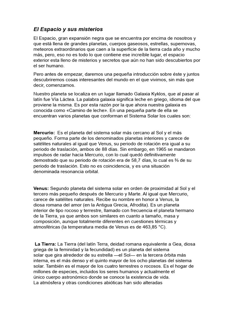 El Espacio y Sus Misterios | PDF | Neptuno | Urano