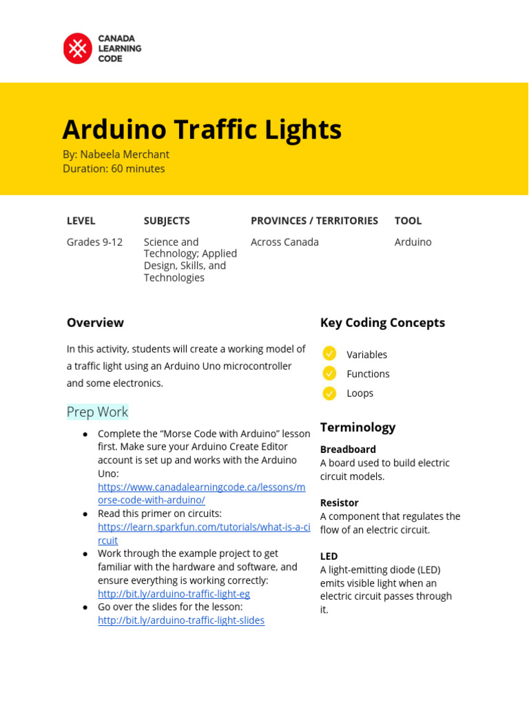 ArduinoTrafficLight Download 032020 | PDF | Arduino | Electronic Circuits