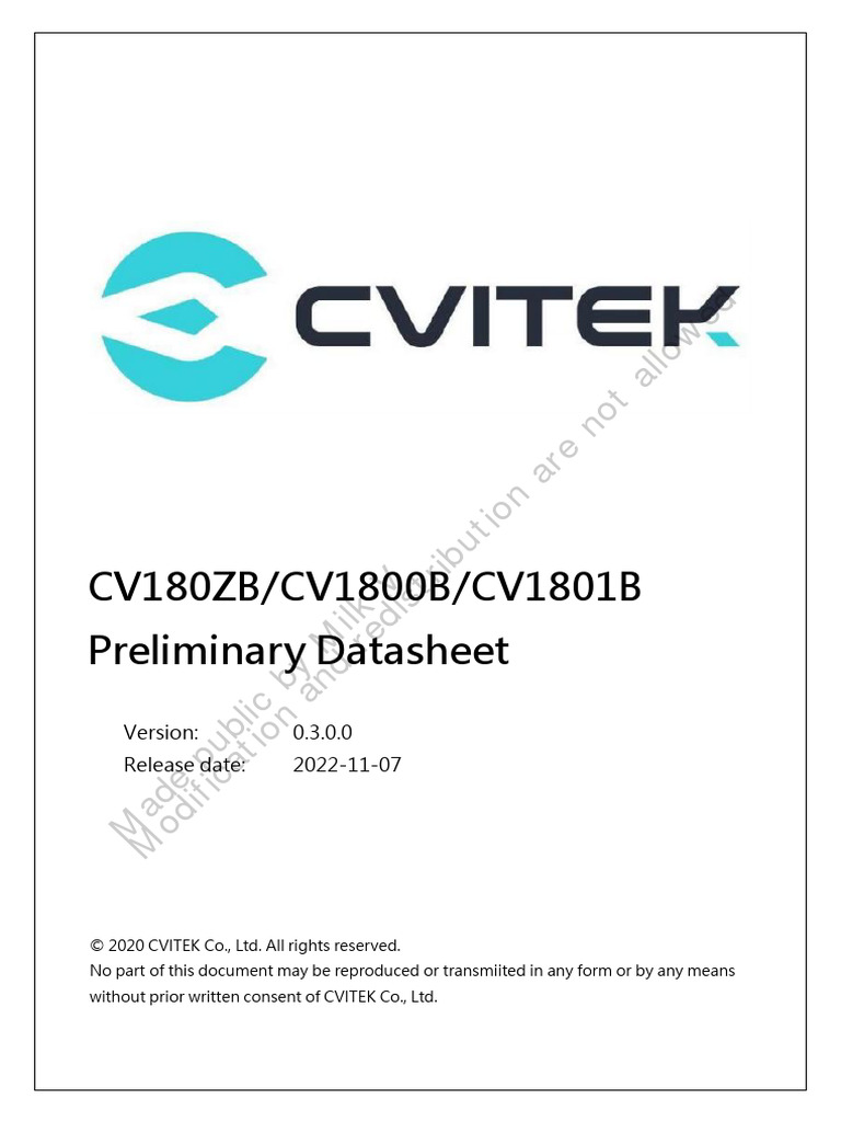 CV1800B CV1801B Preliminary Datasheet Full en | PDF | Flash Memory | Booting