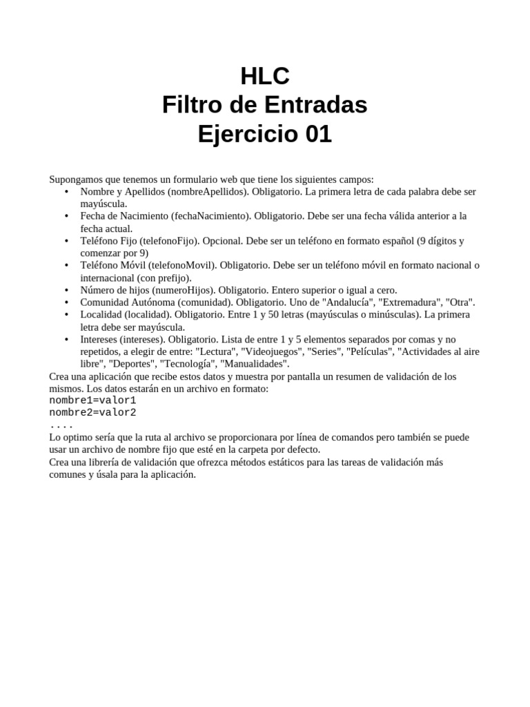Ejercicio 02 Validaciones | PDF