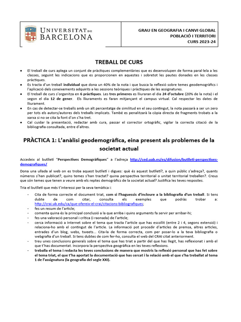 Treball de Curs - 1 - SENCER | PDF
